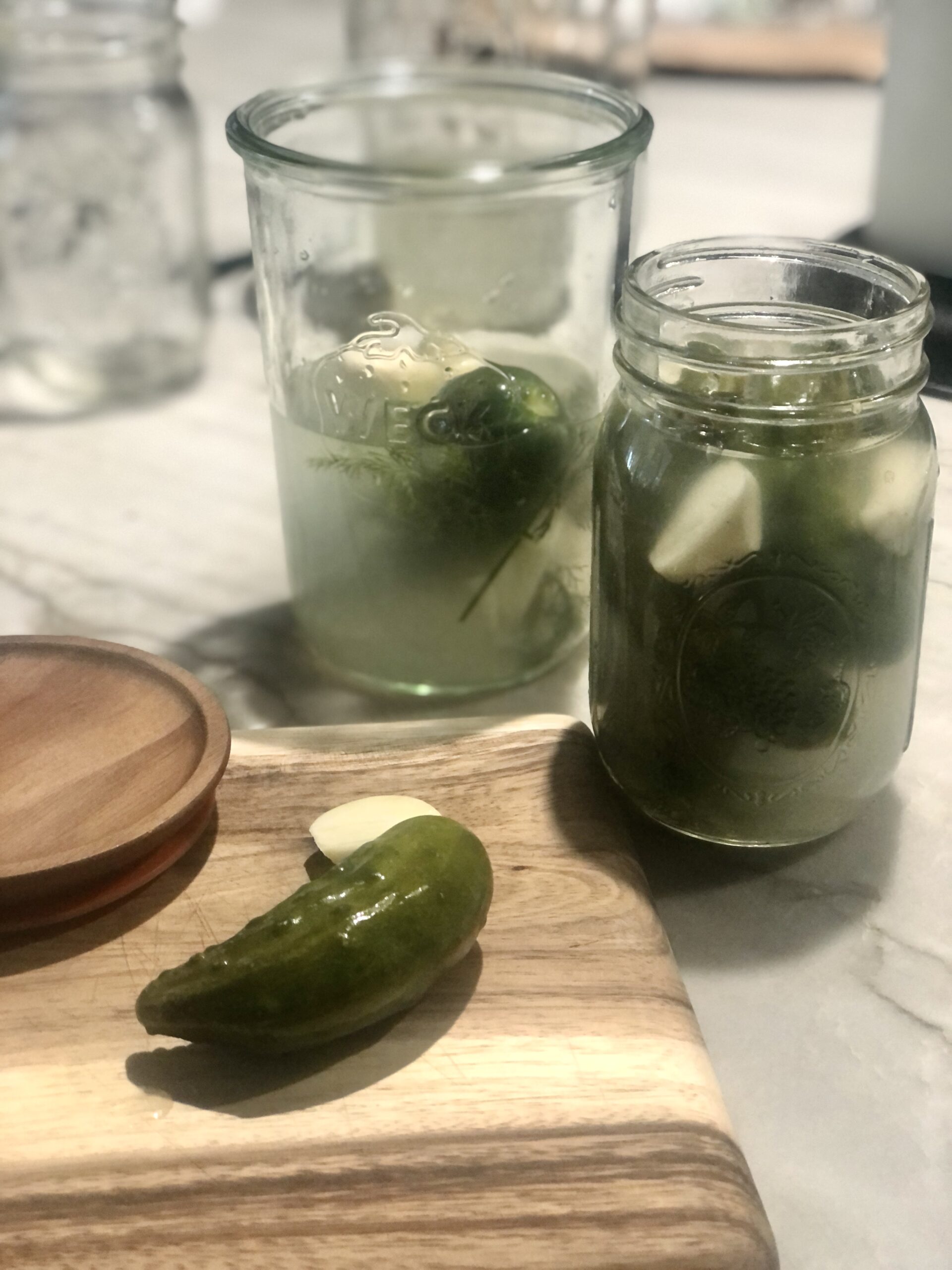 Fermented Garlic Dill Pickles - littlehousesimpleliving.com