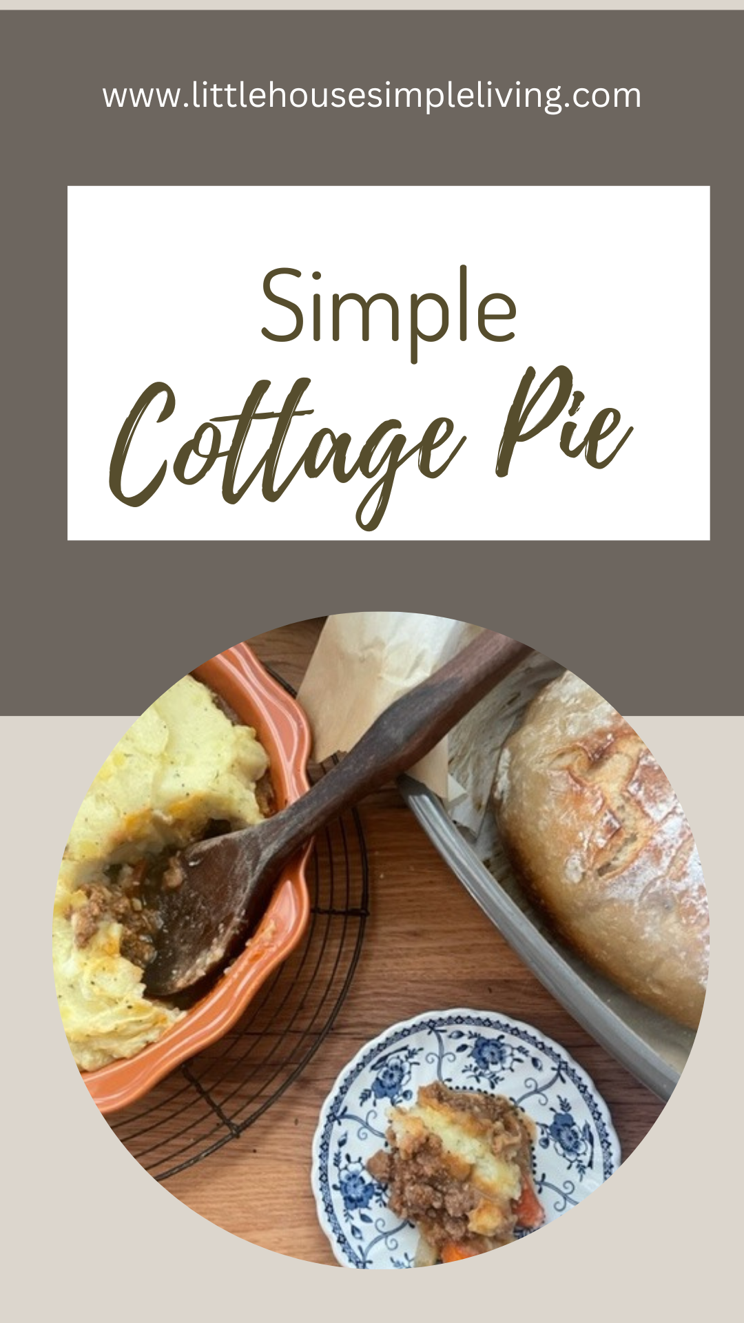 Simple Cottage Pie Recipe - littlehousesimpleliving.com