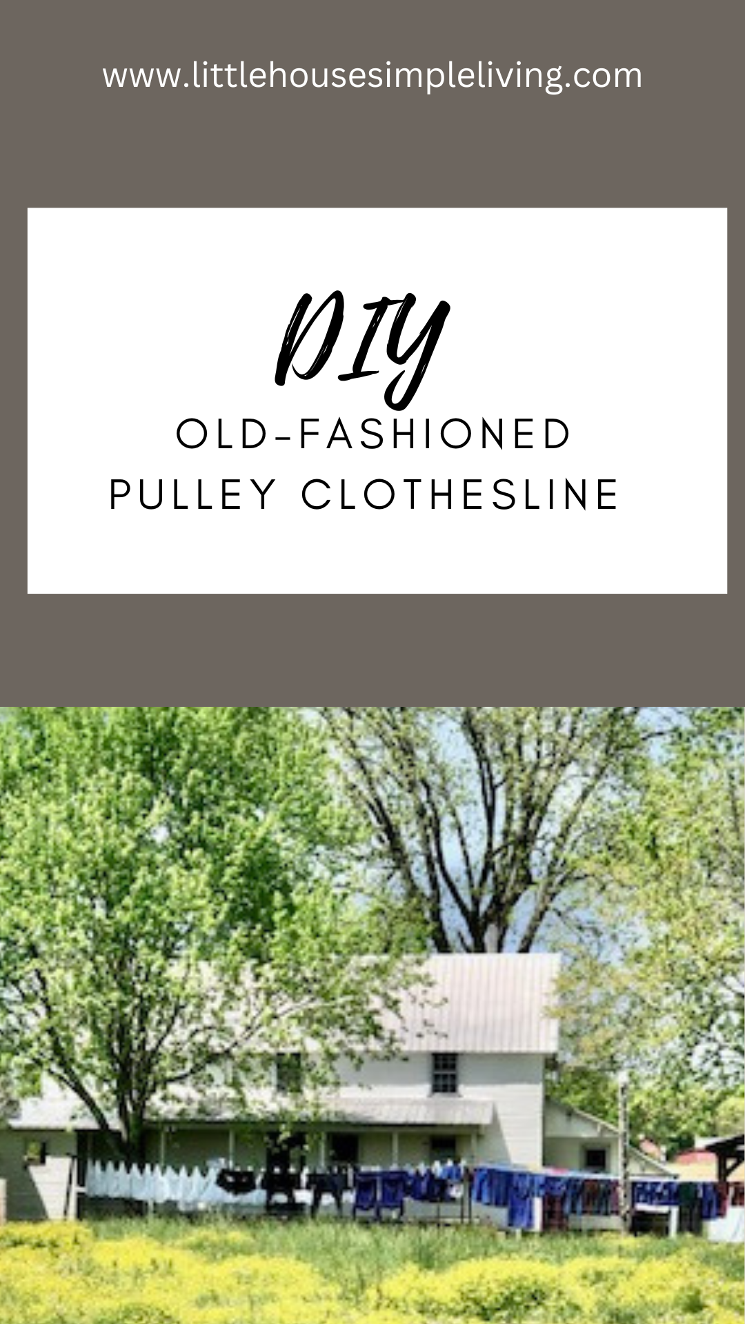 DIY Old-Fashioned Pulley Clothesline - littlehousesimpleliving.com
