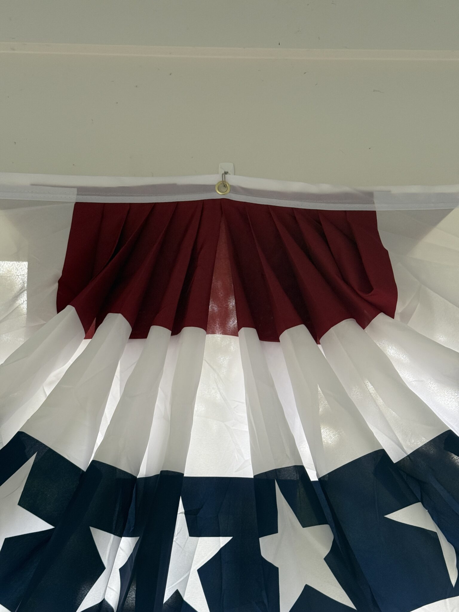 How to Hang Patriotic Flag Bunting - littlehousesimpleliving.com