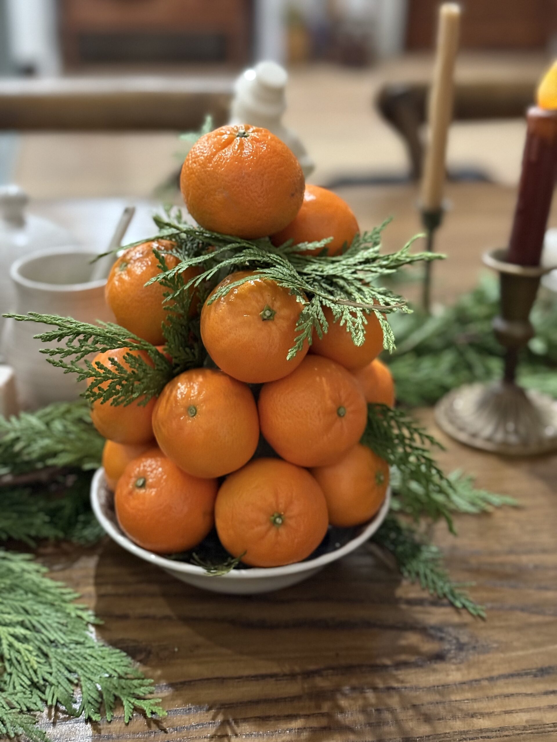 Fresh Orange Holiday Topiary - littlehousesimpleliving.com
